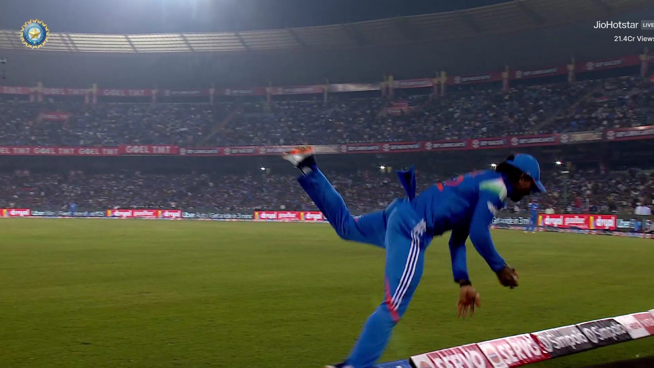 WATCH : Tilak pulls off a Superman-style leap to deny Markram a six ...